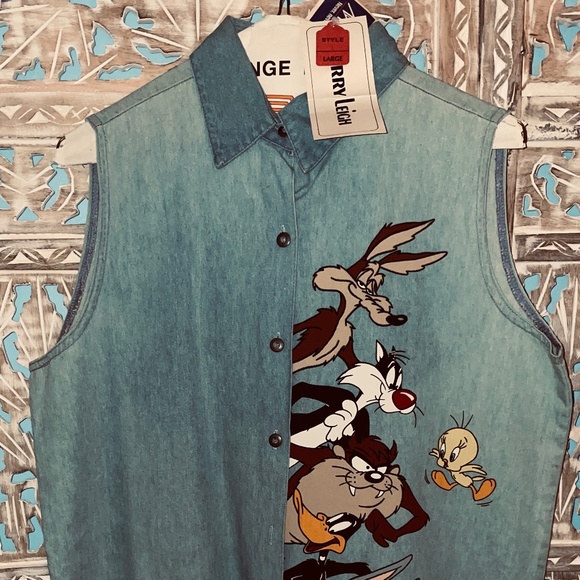 Jerry Leigh | Tops | Vintage Jerry Leigh Disney Denim Sleeveless Top ...